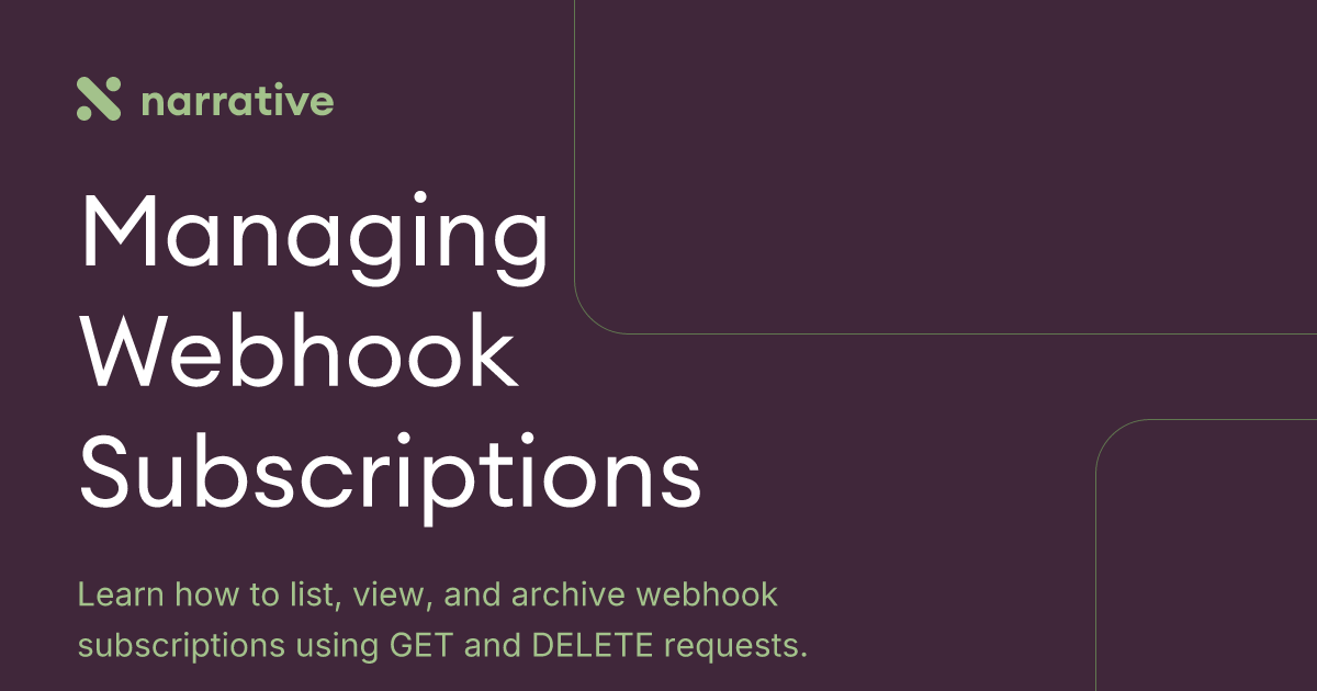 Managing Webhook Subscriptions