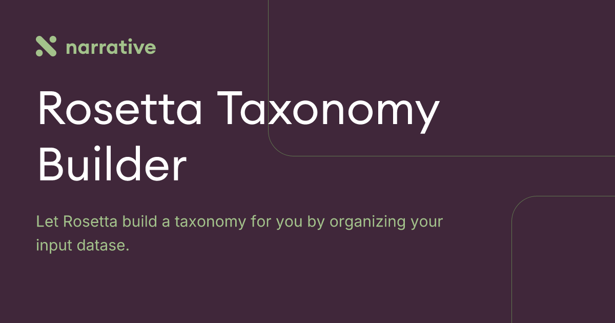 Rosetta Taxonomy Builder