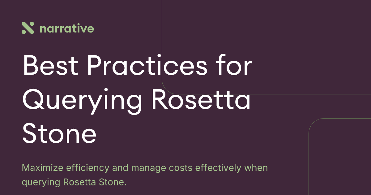 Best Practices for Querying Rosetta Stone