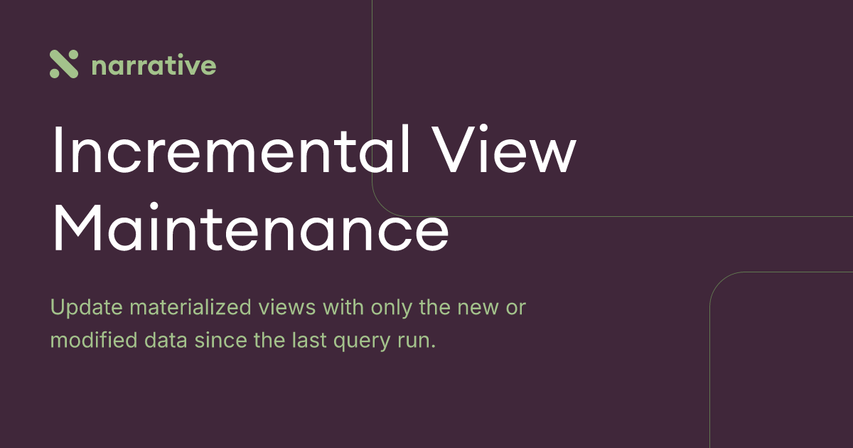 Incremental View Maintenance